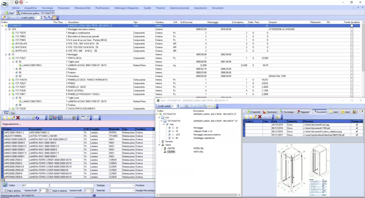 Gestione articoli e distinta base di Factory ERP